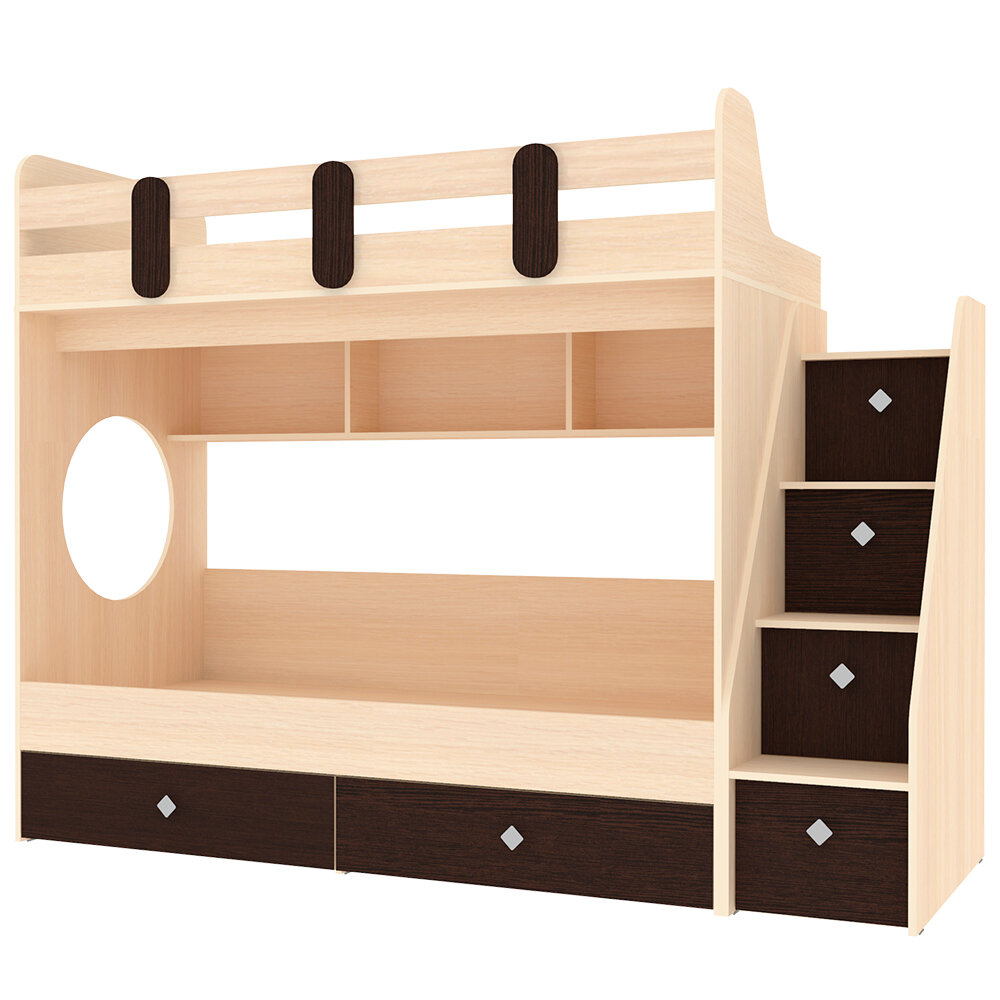 Двухъярусная кровать Фортуна-2 80x180 Дуб Молочный Венге