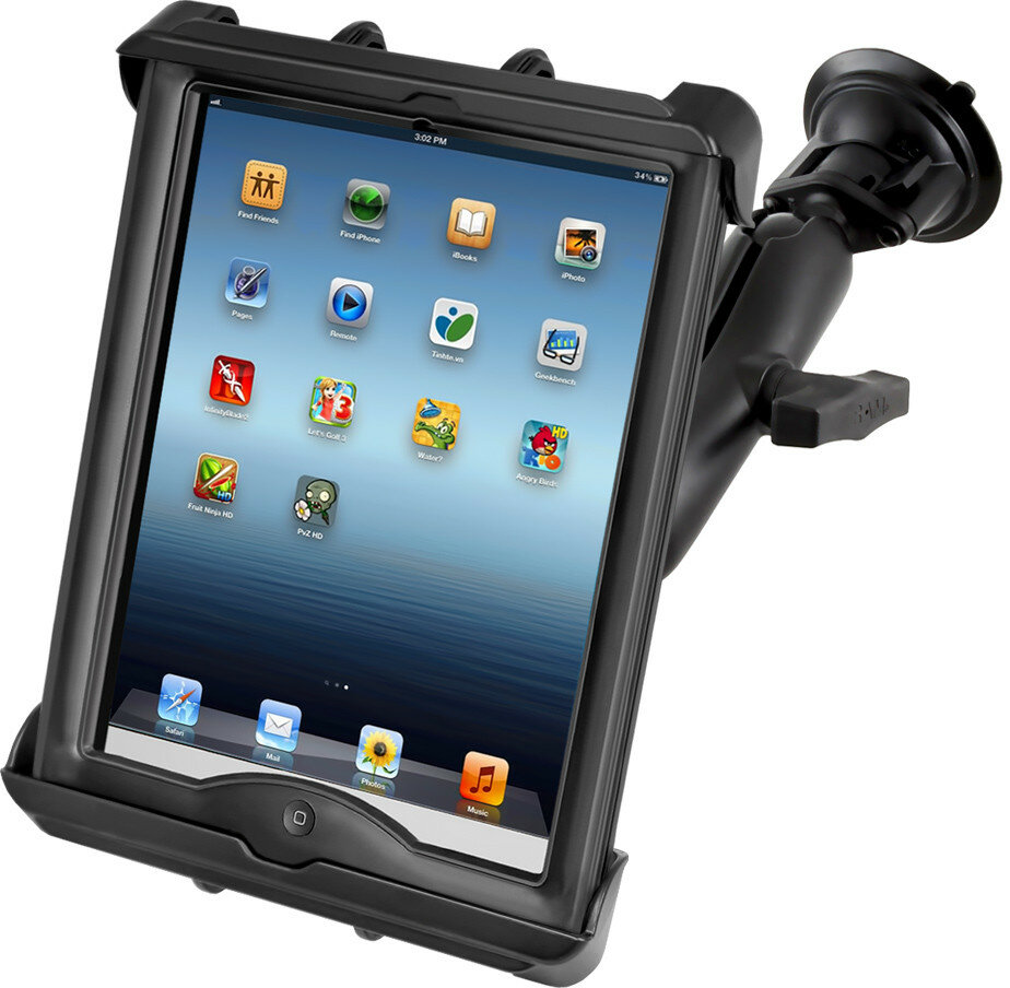 RAM-166-TAB17U авто крепление RAM для iPad 1-4 в чехлах LifeProof и др. муфта 140мм шары 38мм