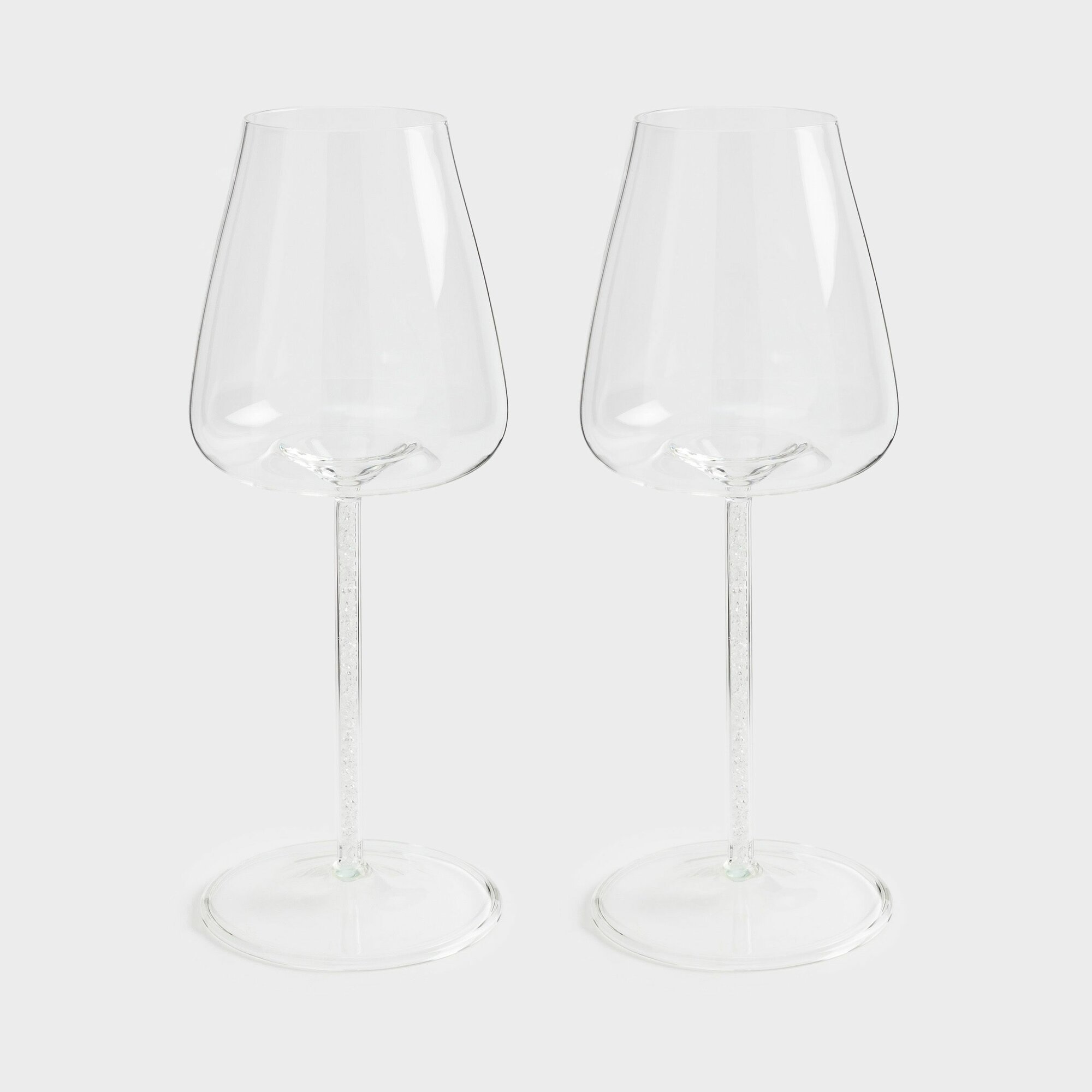 Бокал для красного вина, 450 мл, 2 шт, стекло Б/стразы, Sorento crystal