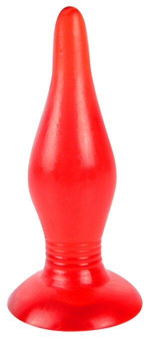 Пробка анальная Baile с вибрацией длина 15 см диаметр 3.5 см красный гелевый материал