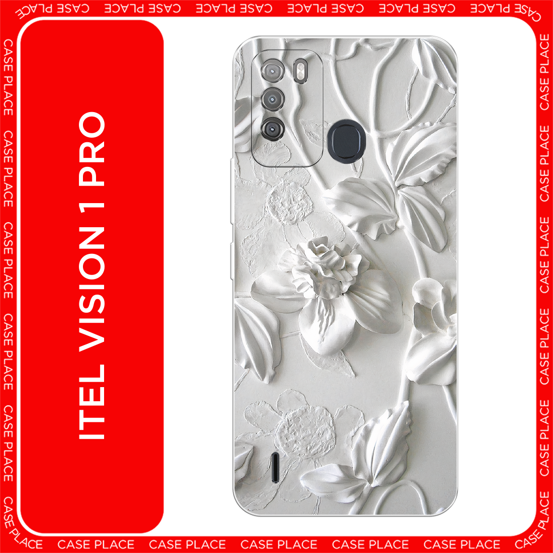 Чехол на Itel Vision 1 Pro / Ител Визион 1 Про с принтом Гипсовые цветы