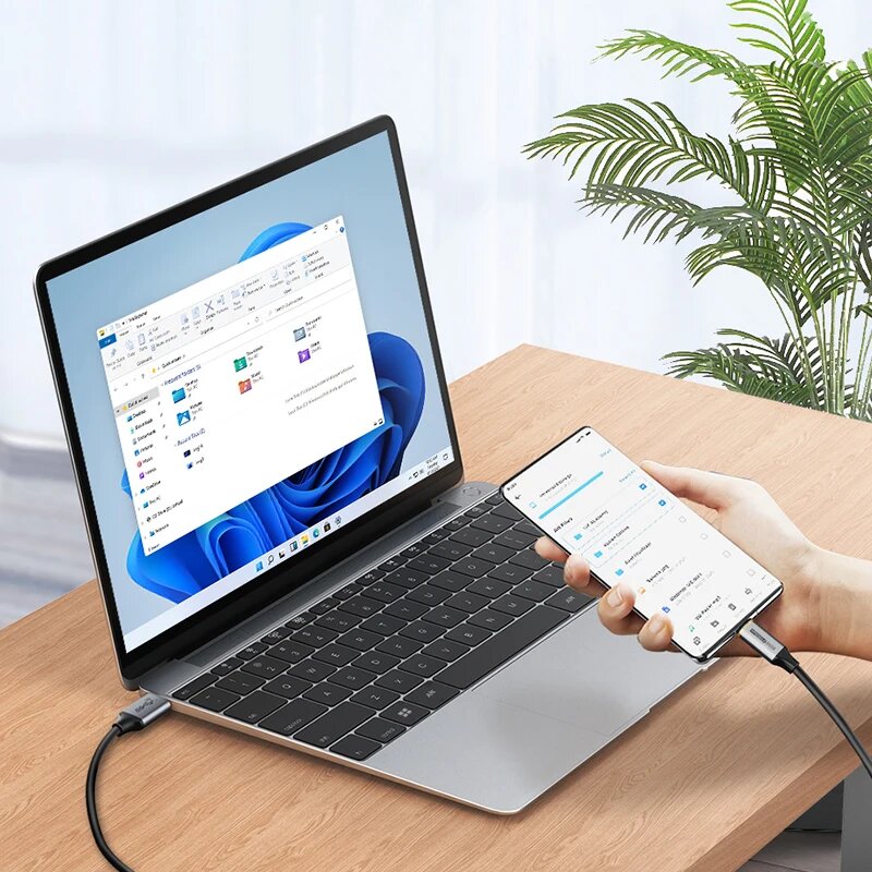 Кабель CABLETIME USB-C, 10 Гбит/с, Высокоскоростная Передача Данных, Быстрая Зарядка QC 3.0, 60 Вт — фото 1