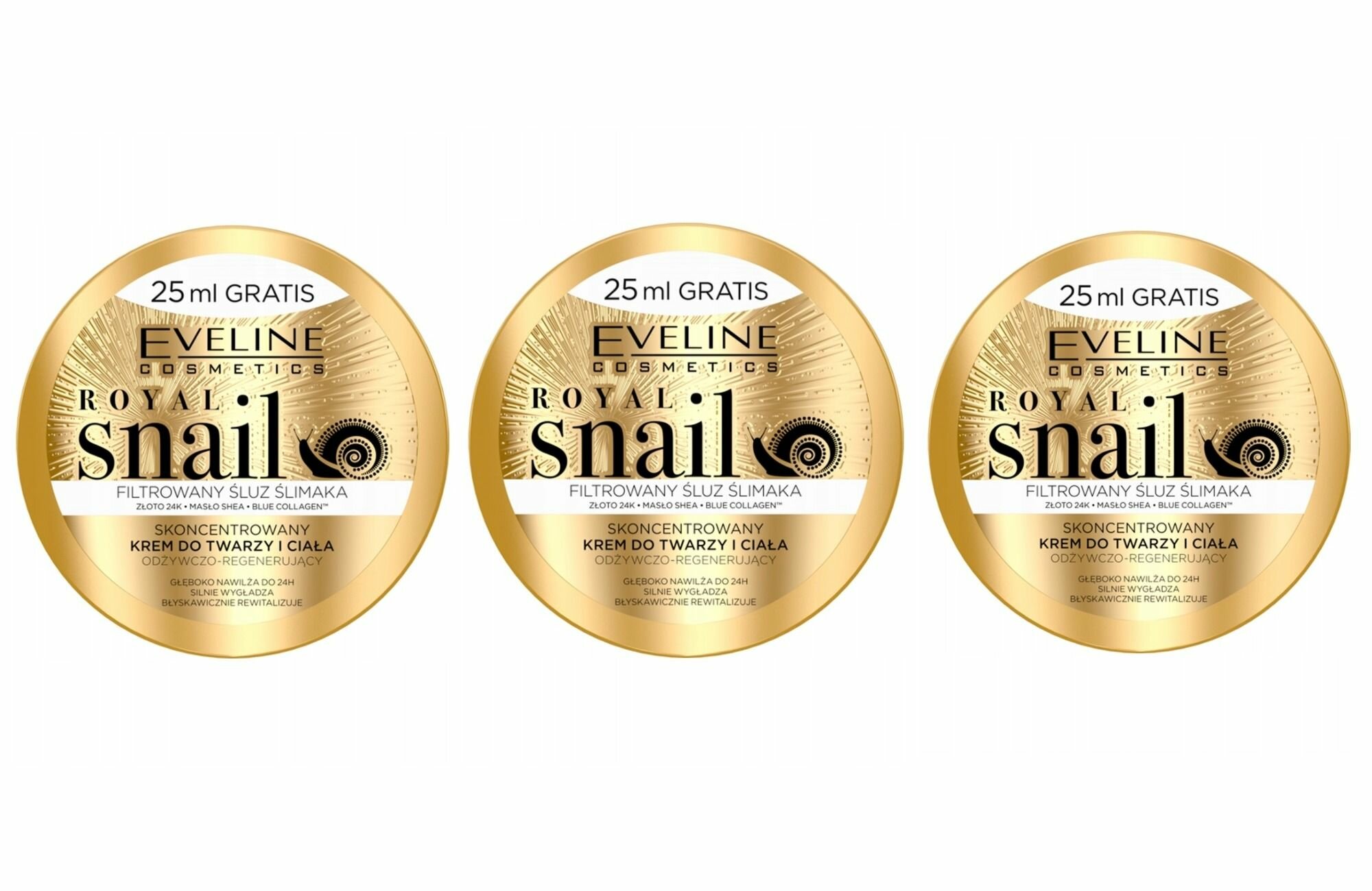 Eveline Cosmetics Концентрированный питательно-регенерирующий крем для лица и тела ROYAL SNAIL, 200 мл, 3 шт