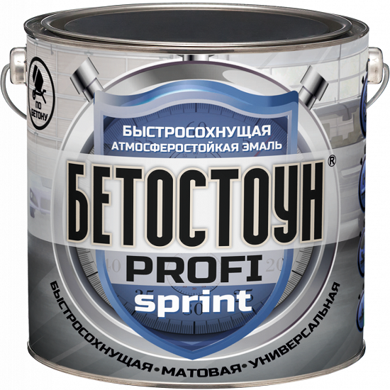 Эмаль для Бетонных Полов Красковия Бетостоун PROFI «SPRINT» 3кг Быстросохнущая, Износостойкая, RAL7040.
