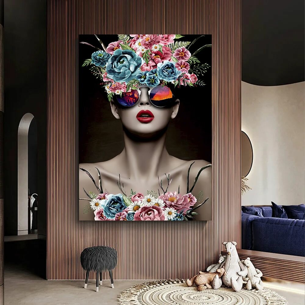 Картина ВсеКартины. Тут "18+ Девушка", холст, дерево, на подрамнике, крепление "крокодил"