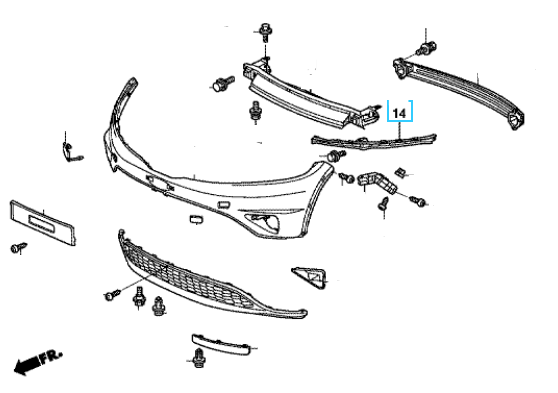 Комп. балки, лев. передн. бампер; верхн. (Оригинал)