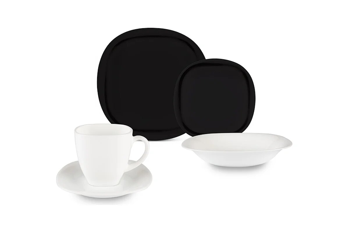 LUMINARC Набор столовый карин черно-белый 30пр N1500