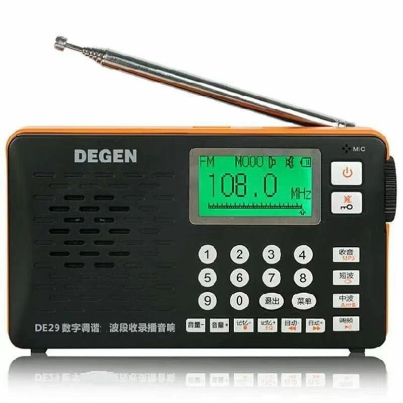 Портативный Цифровой Радиоприемник Degen DE29, FM, MW, SW, MP3, от Сети и Аккумулятора