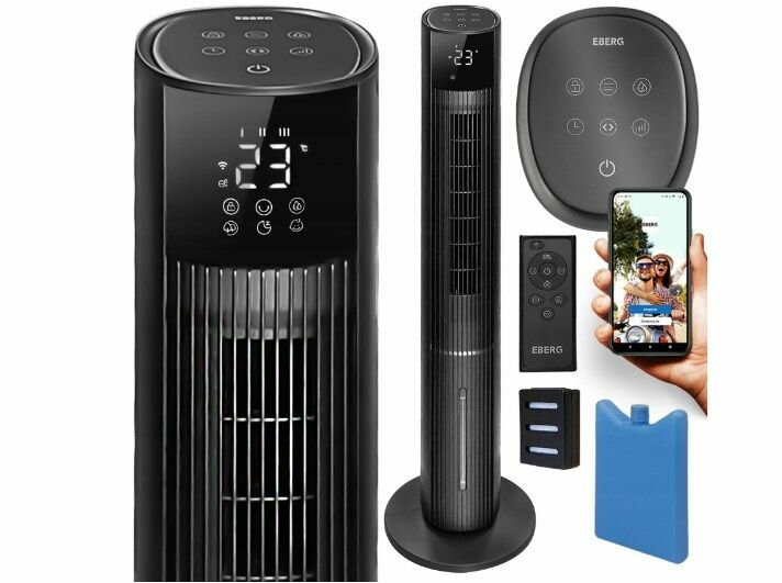 Колонный вертикальный вентилятор EBERG NEXO 6в1 XXL ионизация + WiFi