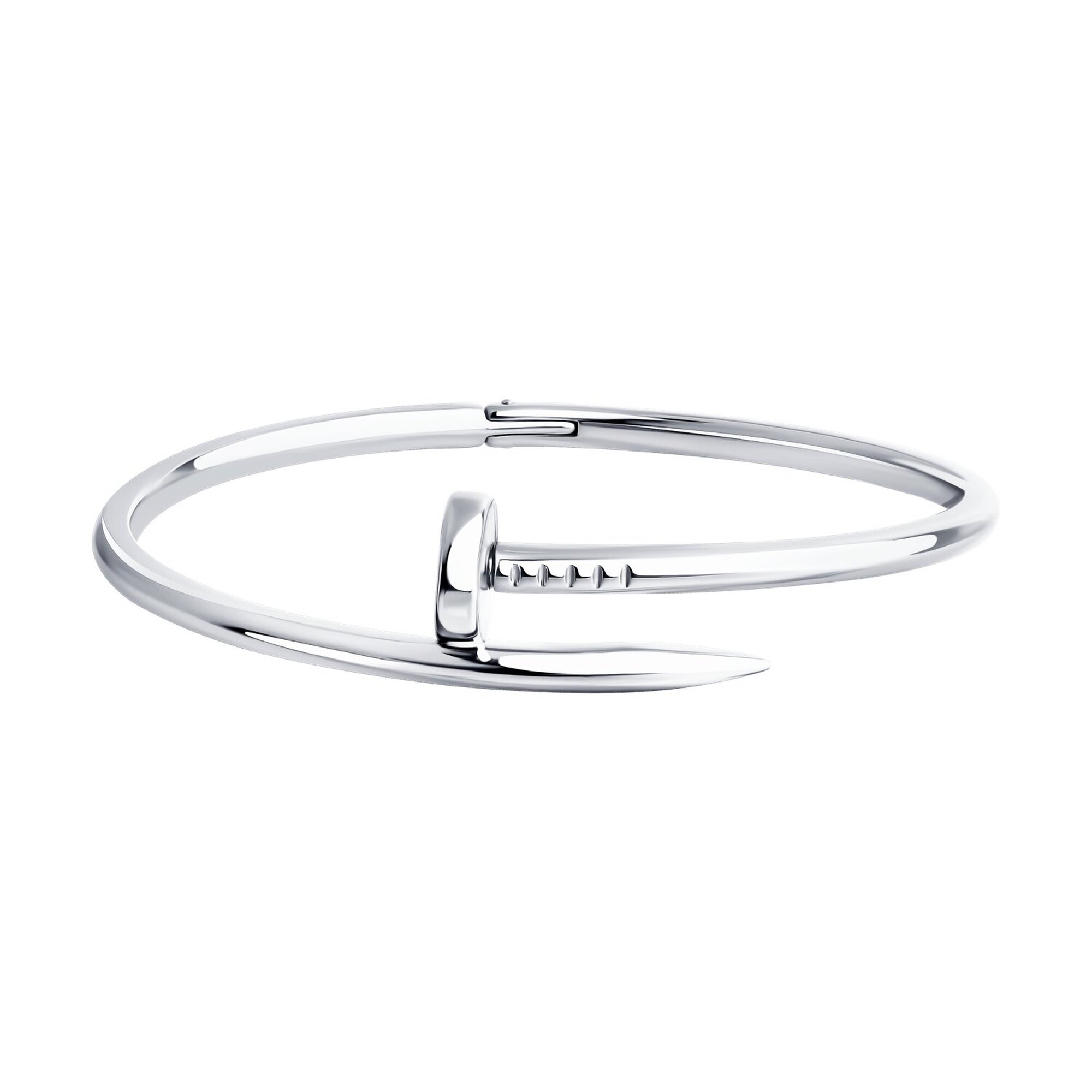 Жесткий браслет, серебро, 925 проба, родирование