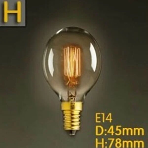 JUDU Ретро лампа накаливания E14 40 Вт G45 E14 220V