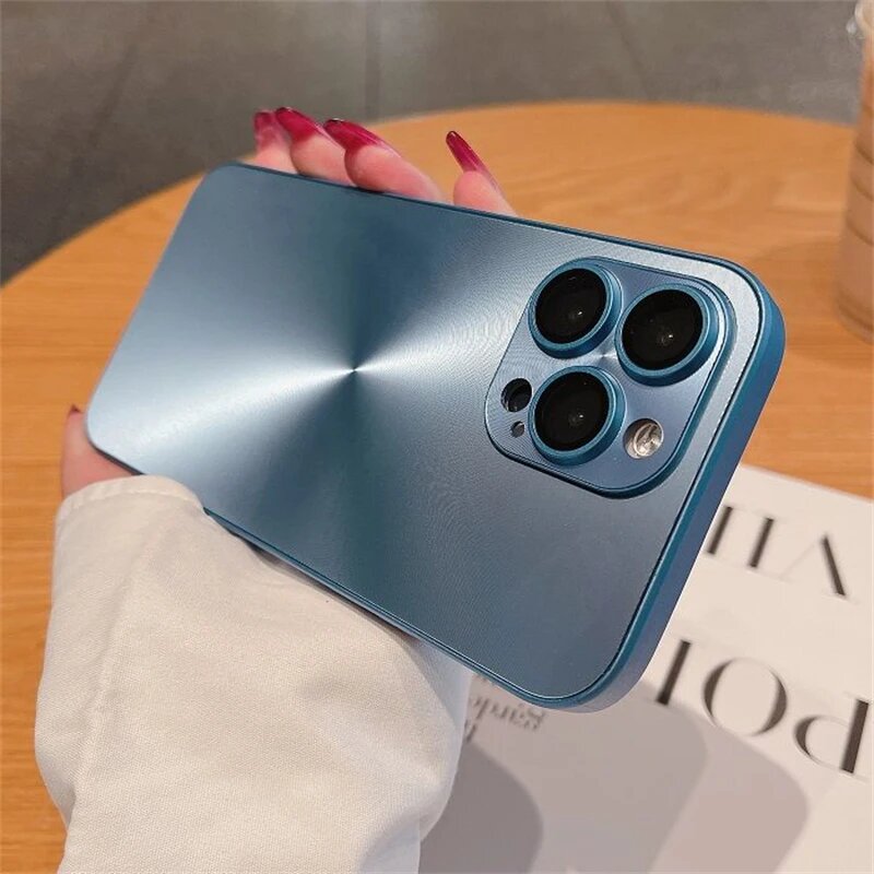 Роскошный матовый чехол с лазерным узором Авроры для iPhone 16, Синий, Navy Blue, For Iphone 14 Plus