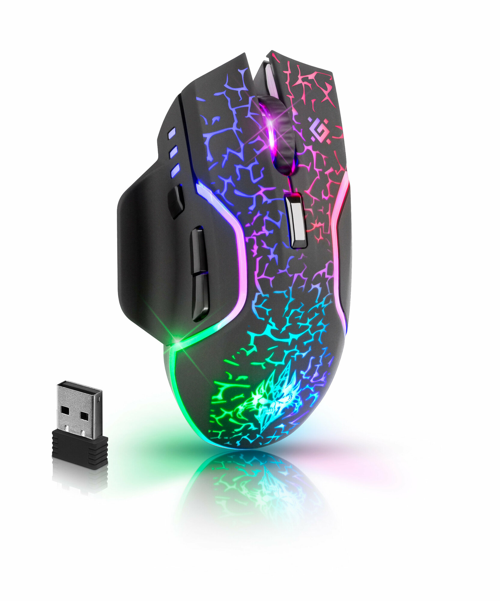 Беспроводная игровая мышь Defender Oneshot GM-067 черный, LED,7D,300 мАч, 3200dpi [52067]