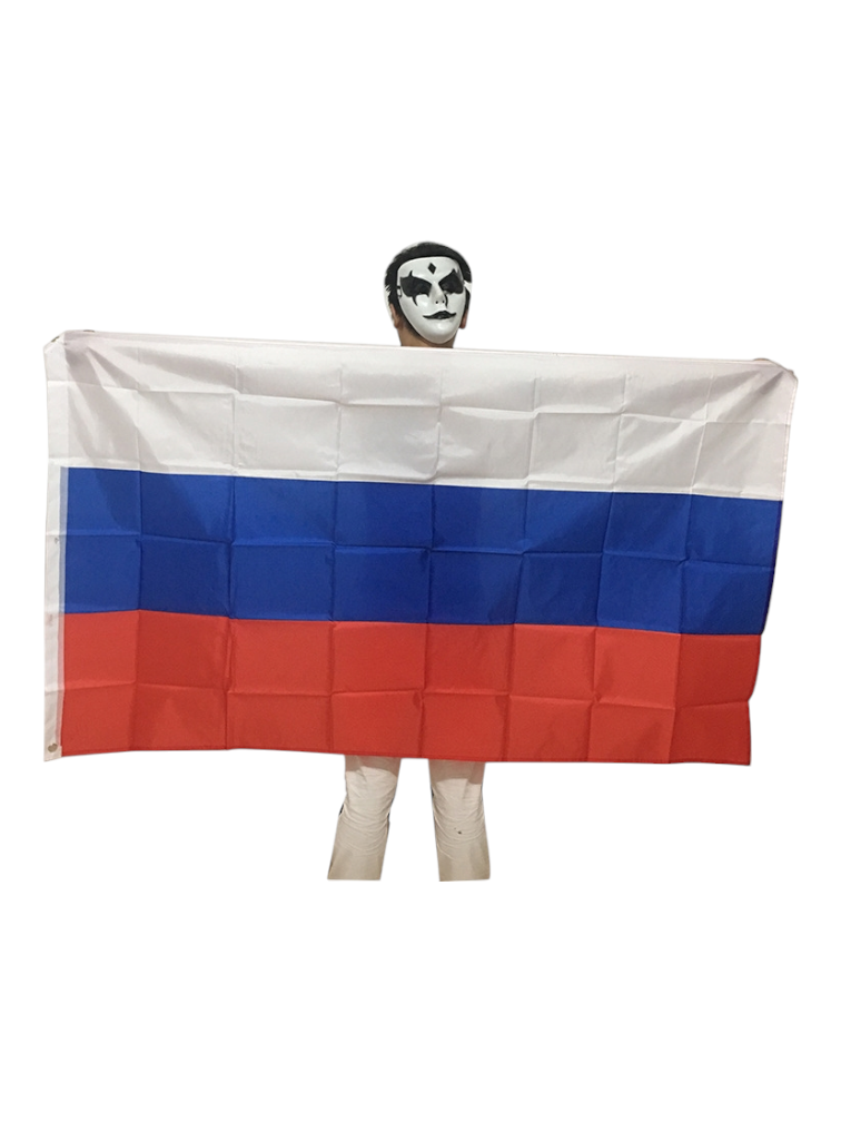 Флаг России, полиэстер, 150x90 см, крепления-люверсы, для улицы и помещений