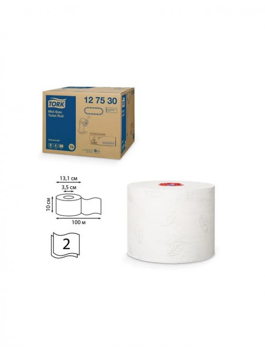 Бумага туалетная 100 м, tork, комплект 27 шт, Advanced, 2-