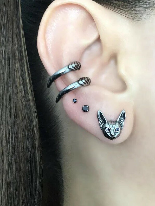 Серьги-трансформеры, славянский оберег, искусственный камень, фианит, металл