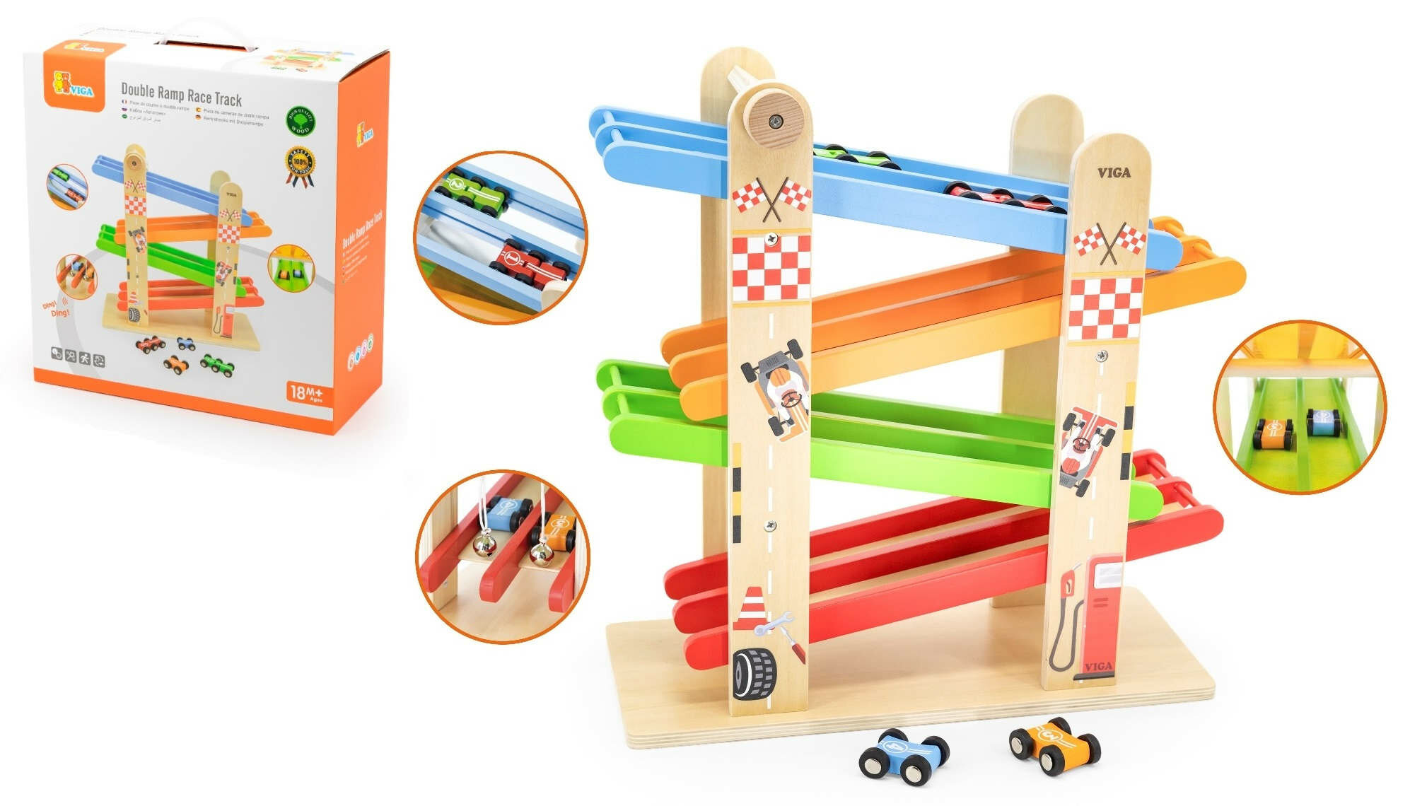 Набор "Автотрек" Соревнование с машинками (4 штуки) в коробк