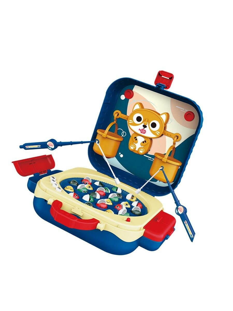 Обучающая магнитная игрушка для рыбалки для детей, синяя обучающая платформа, электрическая игрушка для рыбалки для детей