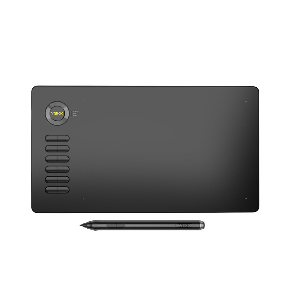 VEIKK Планшет для рисования A15 Графический планшет 10x6 дюймов Цифровой планшет для рисования с 8192 индукционными уровнями 5080 LPI Черная кнопка
