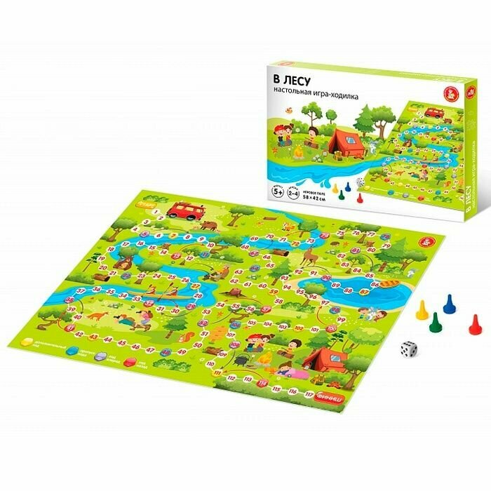 Настольная игра-ходилка Десятое Королевство "В лесу" игровое поле 58х42 см, для детей старше 5 лет (4745)