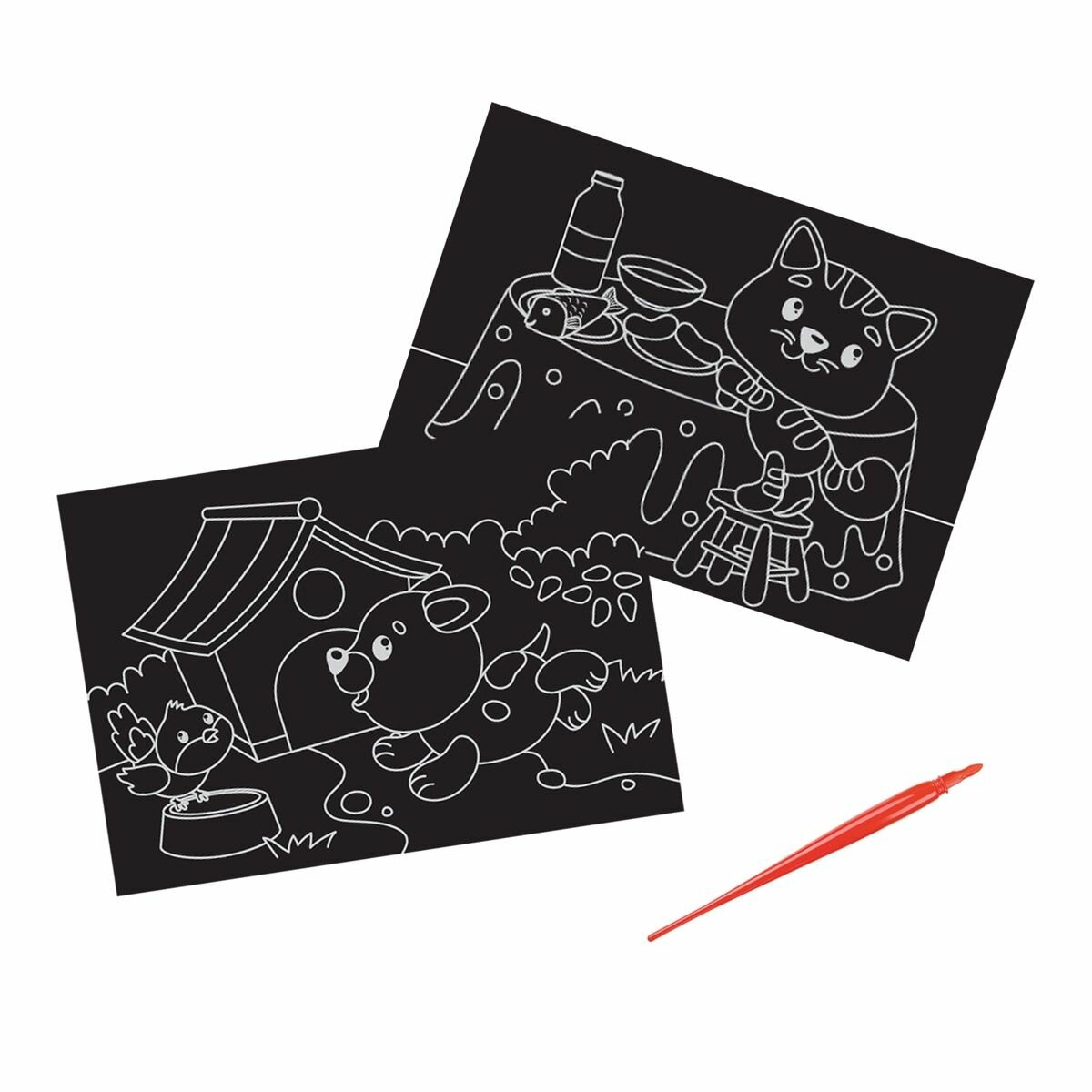 Гравюра Мульти Пульти "Домашние животные", А5, разноцветная основа, пакет с европодвесом (MP_48512)