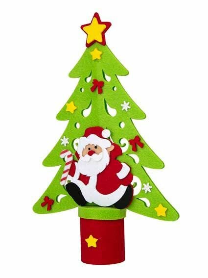 Новогоднее украшение Феникс "Ёлка с Дед Морозом", нетканый материал, полиэстер, размер 34 см (80142)