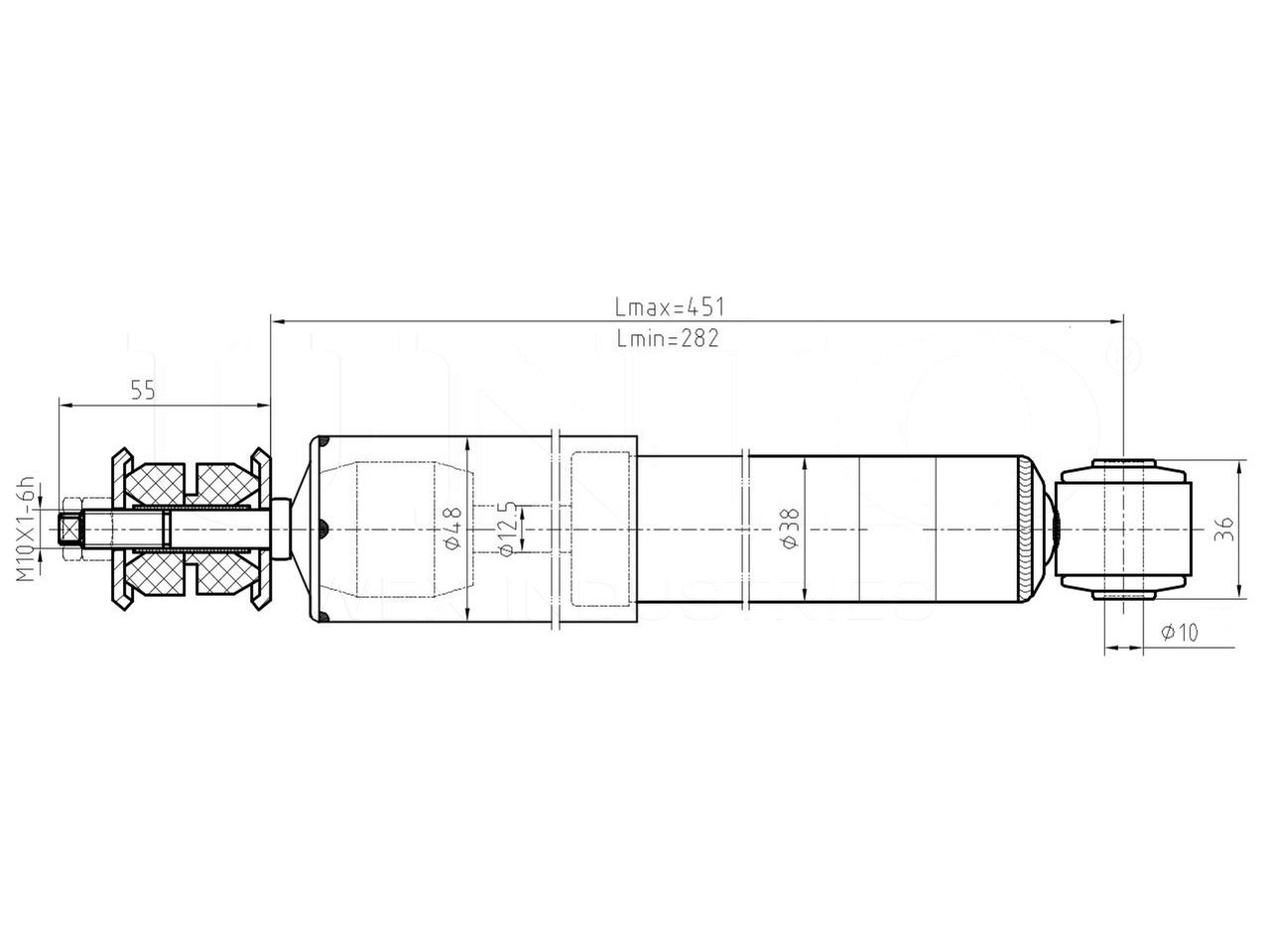 UNIO SAB-10532 (0436180 / 0436181 / 0436305) амортизатор газовый задней подвески Opel (Опель) Corsa (Корса)