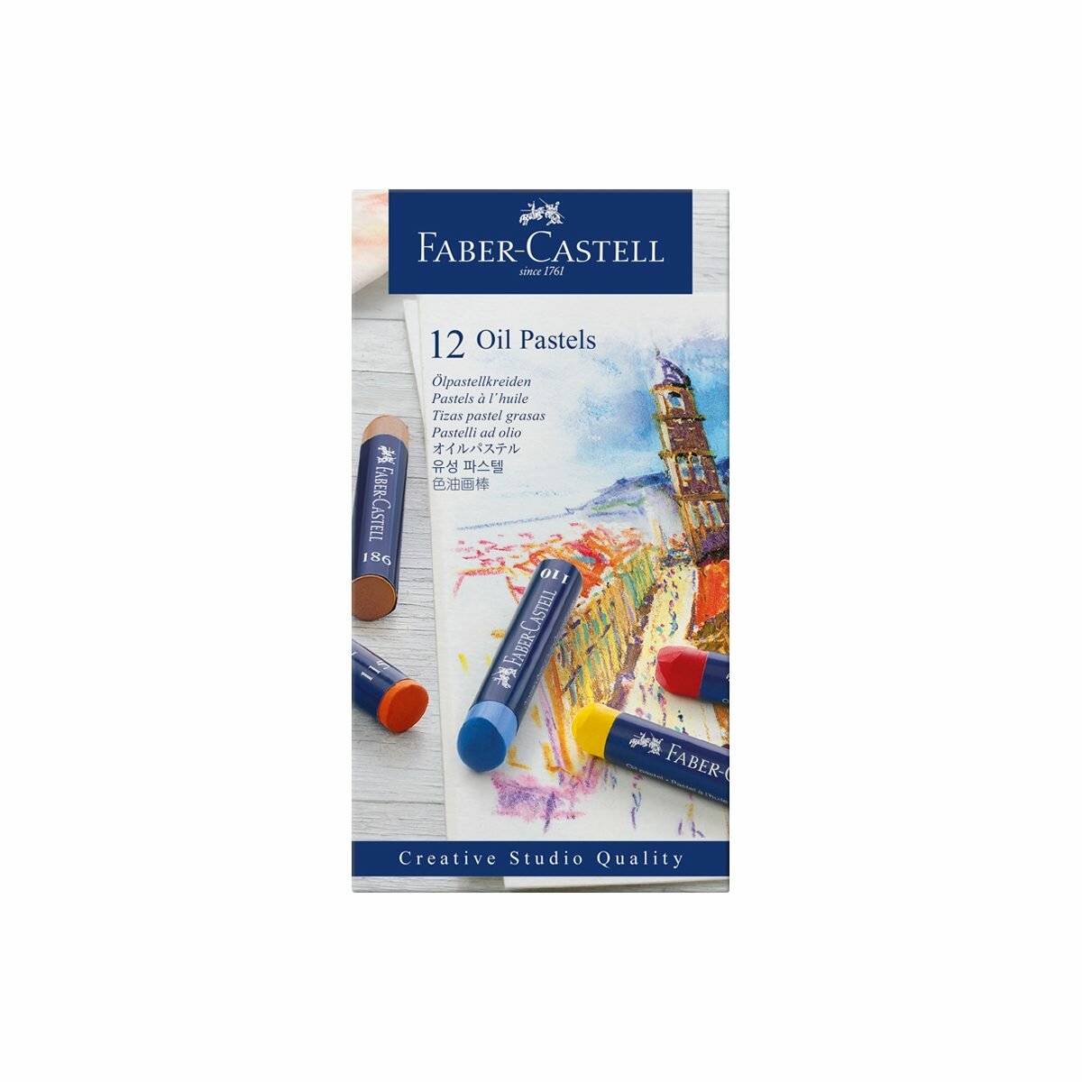 Пастель масляная 12 цветов Faber-Castell "Oil Pastels", картонная упаковка (127012), 6 уп.