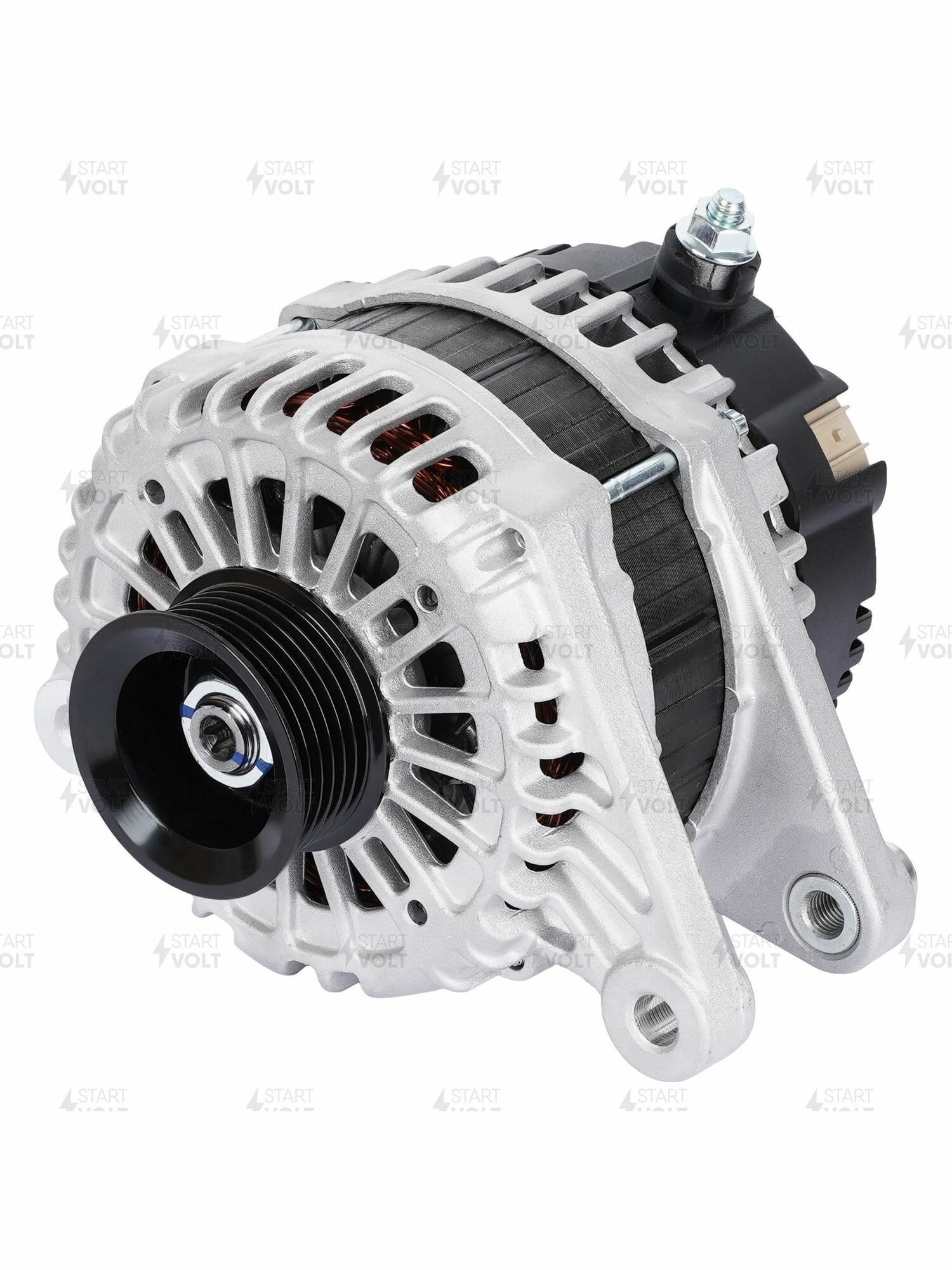 Генератор StartVolt LG2728, для Geely Emgrand 7, передний, серый/черный