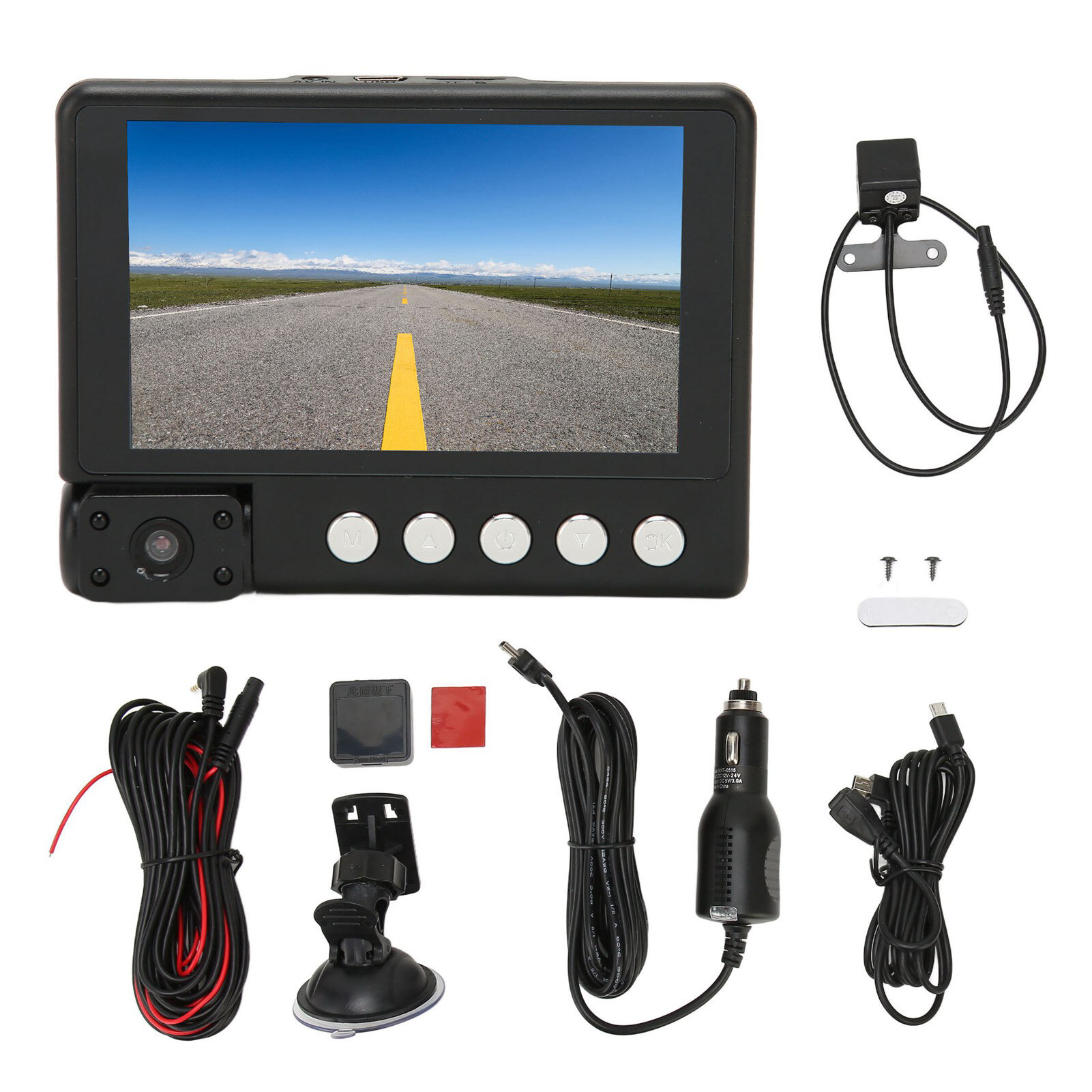 Видеорегистратор спереди внутри сзади удаленный Wi-Fi мониторинг GPS трек 1080P 4-дюймовый сенсорный экран видеорегистратор ночного видения