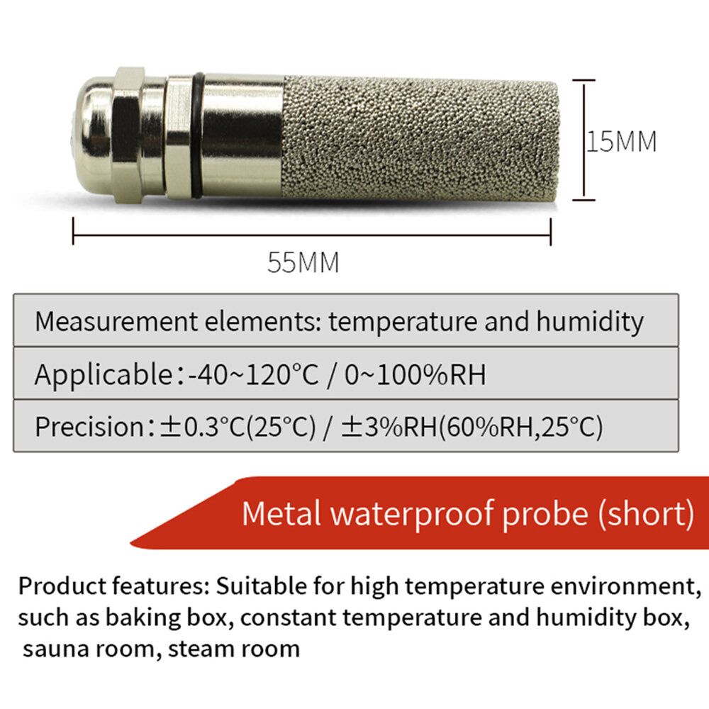 Датчик температуры и влажности с RS485, водонепроницаемый, высокотемпературный щуп
