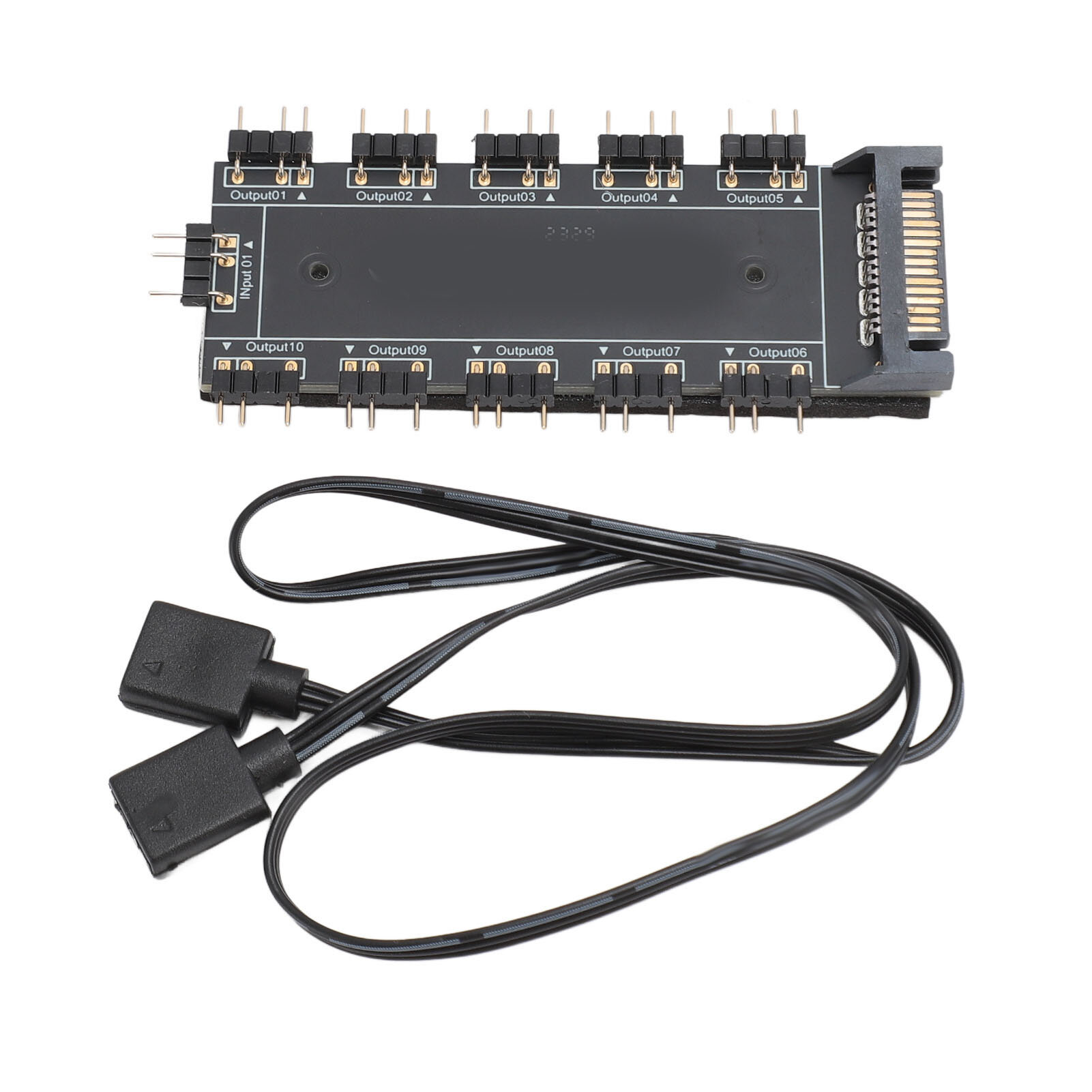 5V 3pin ARGB Hub 10 Way SATA Power Supply Universal RGB Splitter 10 Port Hub with Motherboard Cable for Main Board