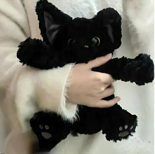 Мягкая игрушка JELLYCAT, плюшевая, велюр искусственный, черная кошка