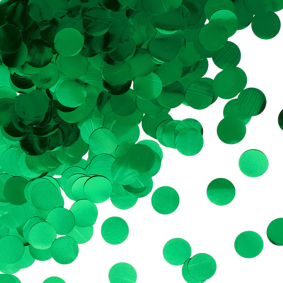 Конфетти Волна веселья Фольга круг зеленый металлик 2 см 50 г