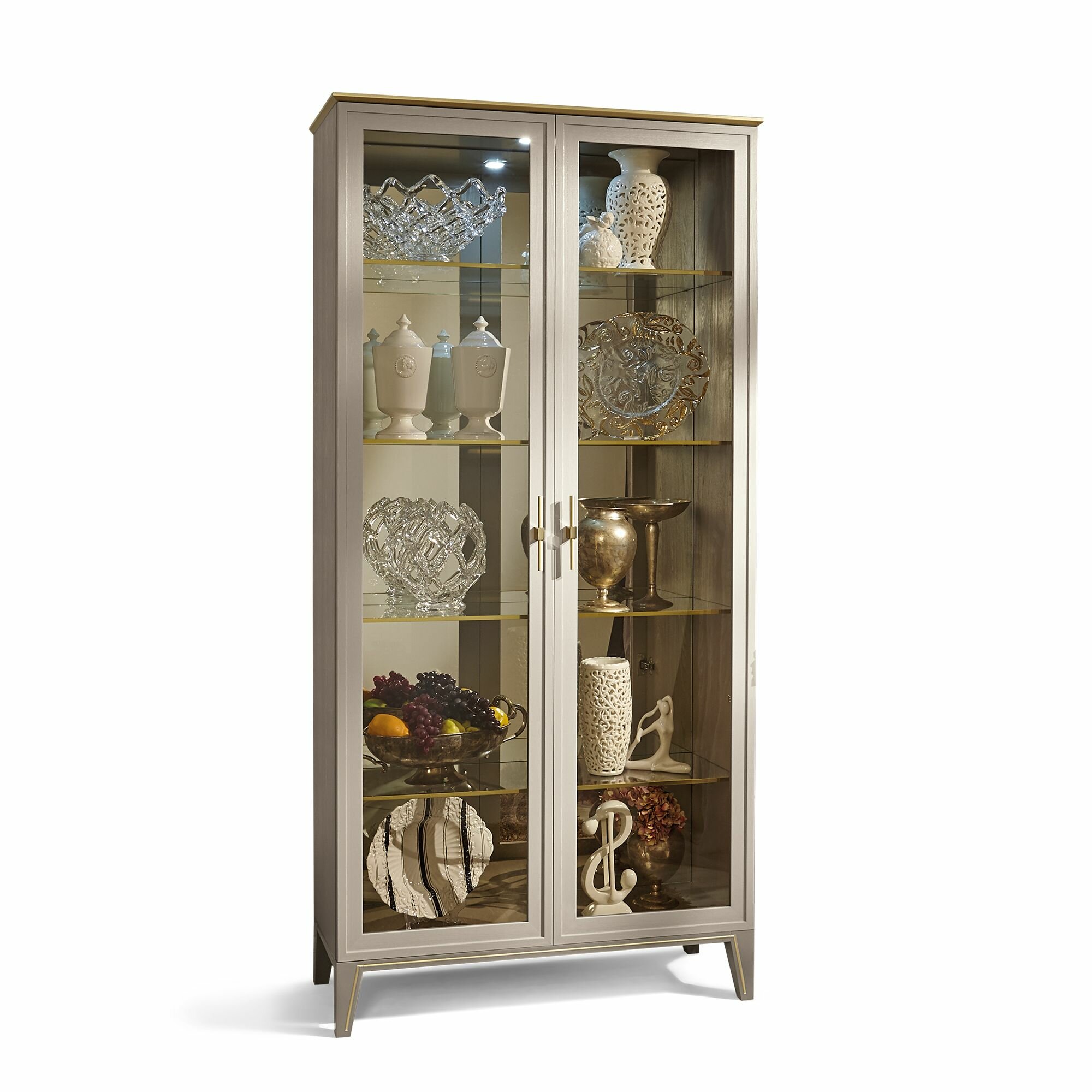 Витрина Dana Palmari P5240 2 дв. с зеркалом полки стекло 4 шт