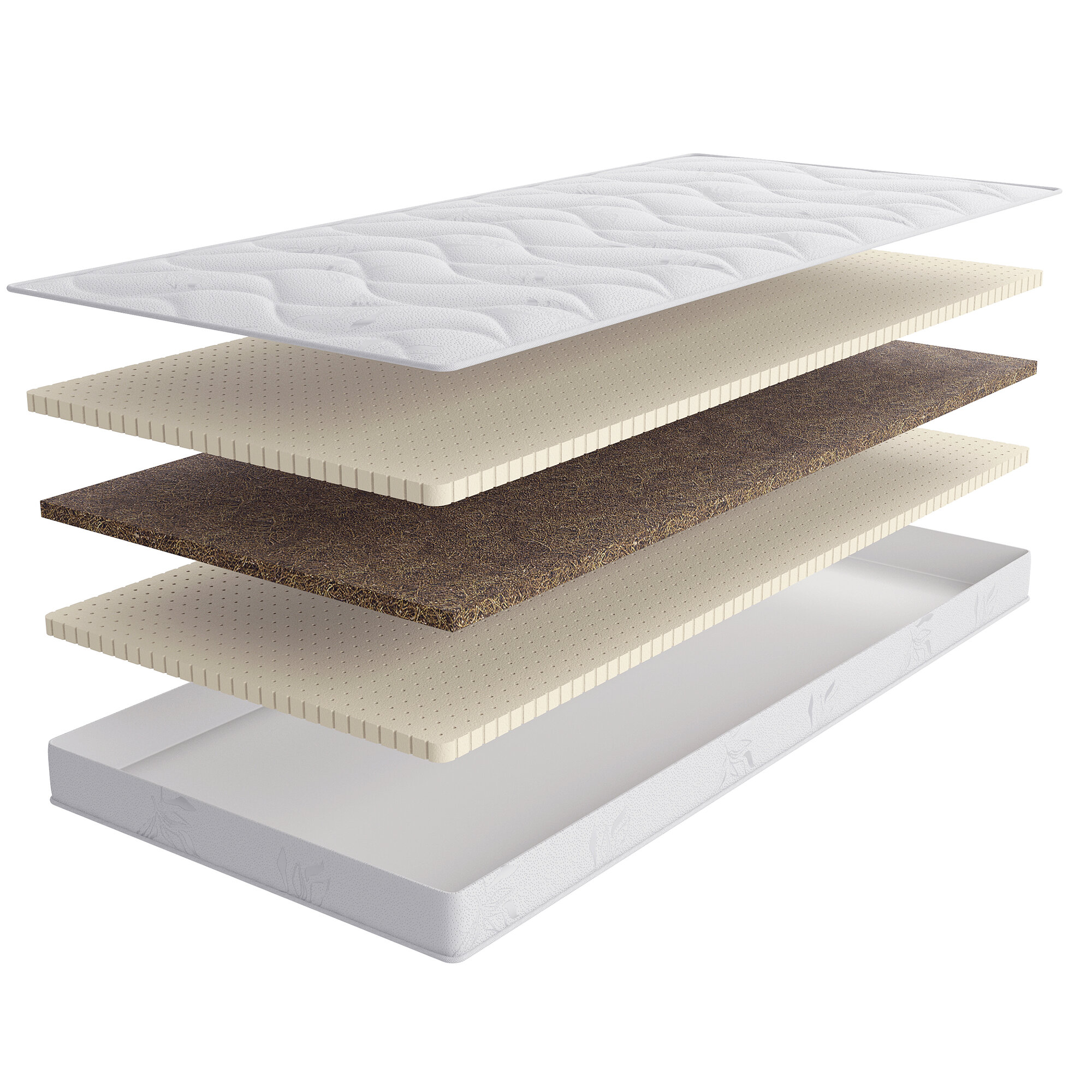 Матрас Lineaflex Kitti 70х120 высота 11 см анатомический средней жесткости кокосовый латексный Беспружинный