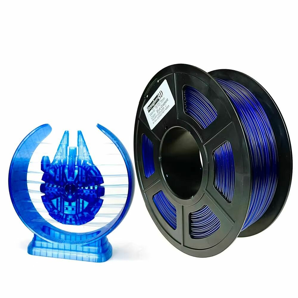 PETG Multicolor Blue Gradient Stronghero3D пластик многоцветный Синий градиент 1.75 мм 1 кг