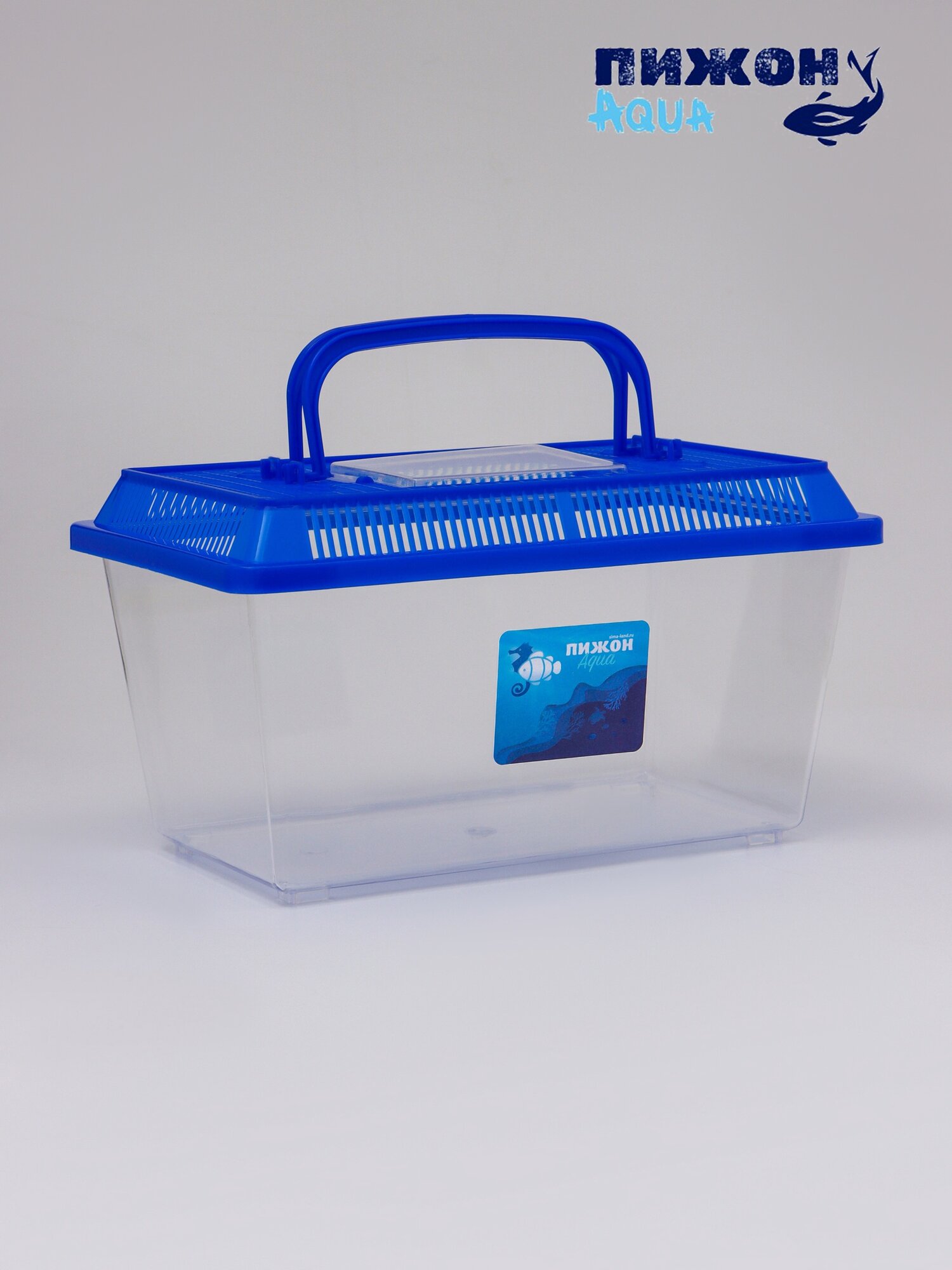 Переноска Пижон "Аква" , для животных, прямоугольная, съемная крышка, 26.5x16.5х17 см