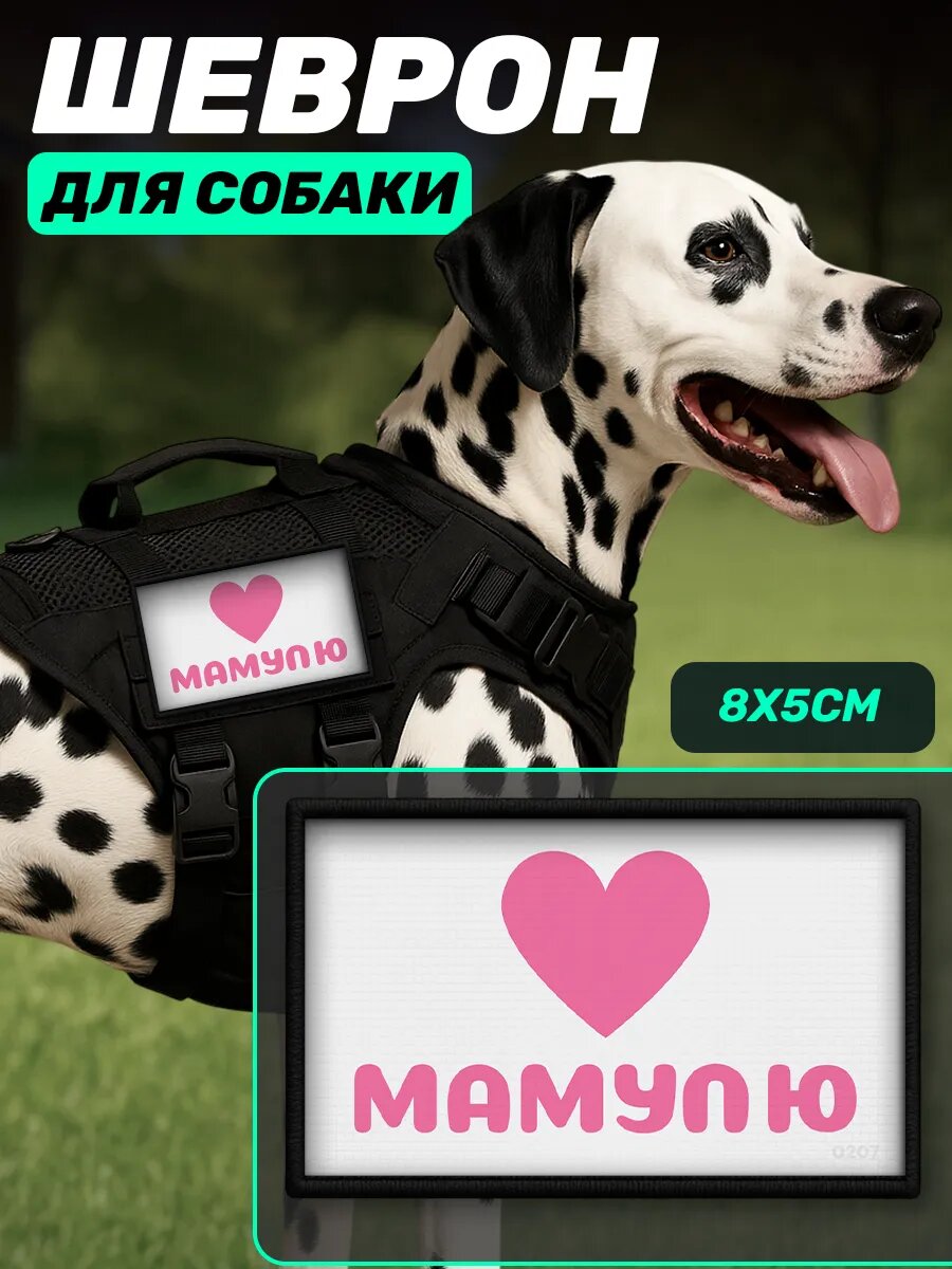 Шеврон на шлейку для собак Люблю мамулю