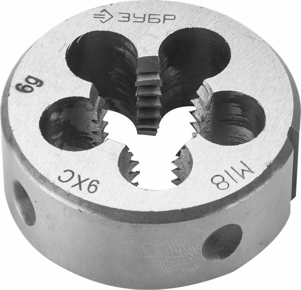 Плашка круглая ручная ЗУБР М18, сталь 9ХС, 2.5 мм 4-28022-18-2.5