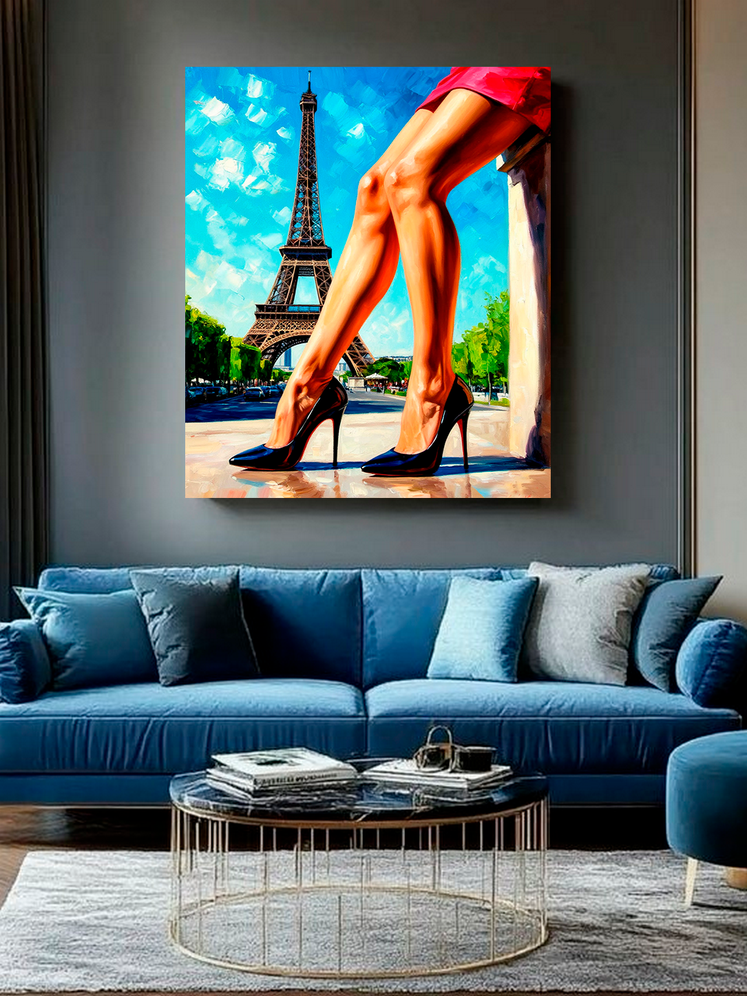 Картина на стену для интерьера "В Париже" 40х50 см, холст на подрамнике, InterToys