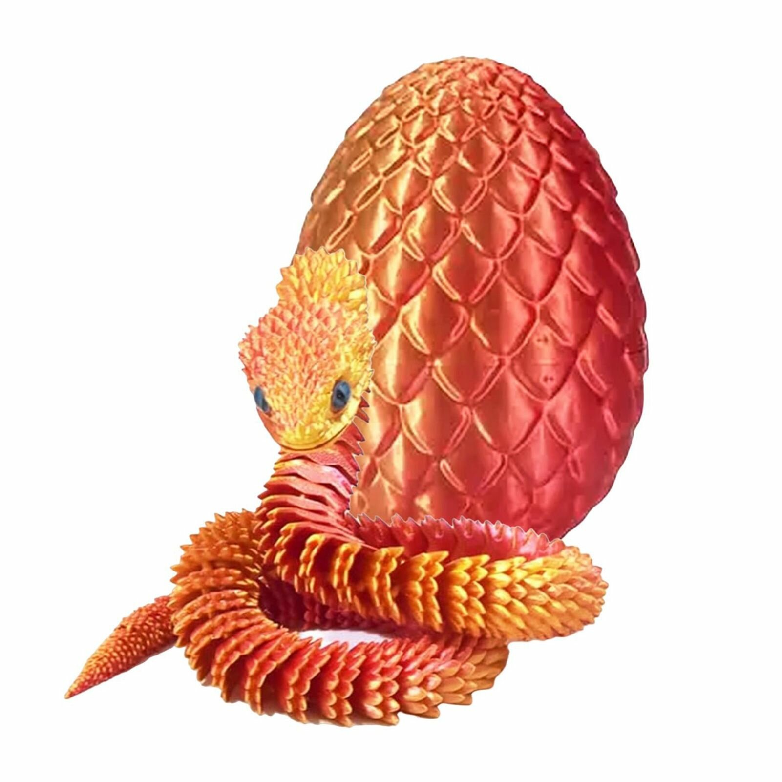 Змеиное яйцо с шарнирной змеей, напечатанное на 3D-принтере