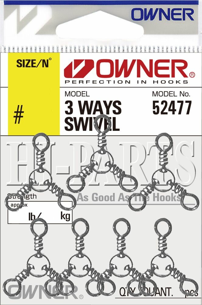 OWNER Вертлюг тройник 3 Ways Swivel №4 8шт