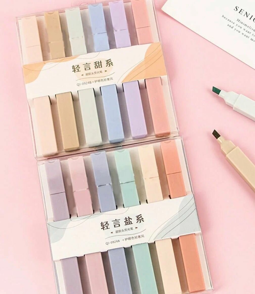 Набор Текст выделители, пастельные маркеры для скетчинга, 6 шт.