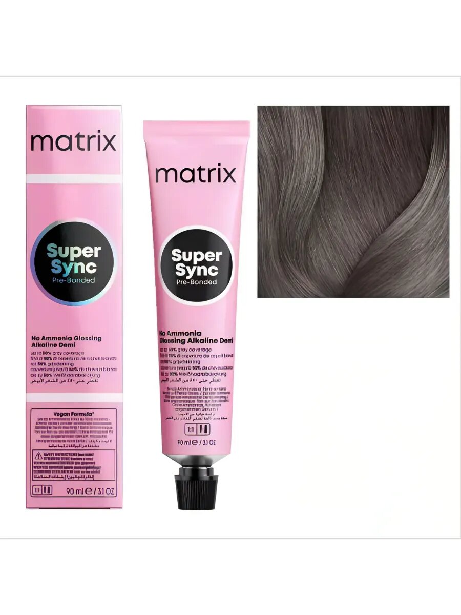 Краска для волос Matrix Coloring Hair Super Sync Pre-Bonded, Деми-перманентный краситель для волос, 6T