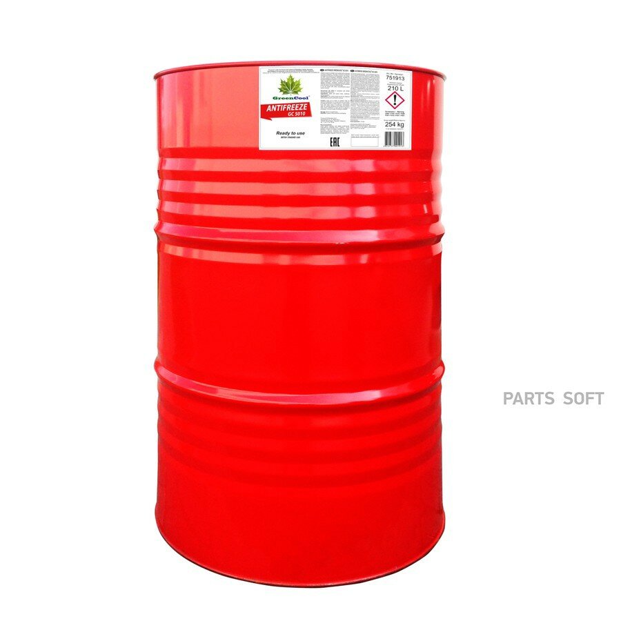 GREENCOOL GC5010 G12 Антифриз готовый красный (210L) от официального дистрибьютора, GREENCOOL, артикул 751913