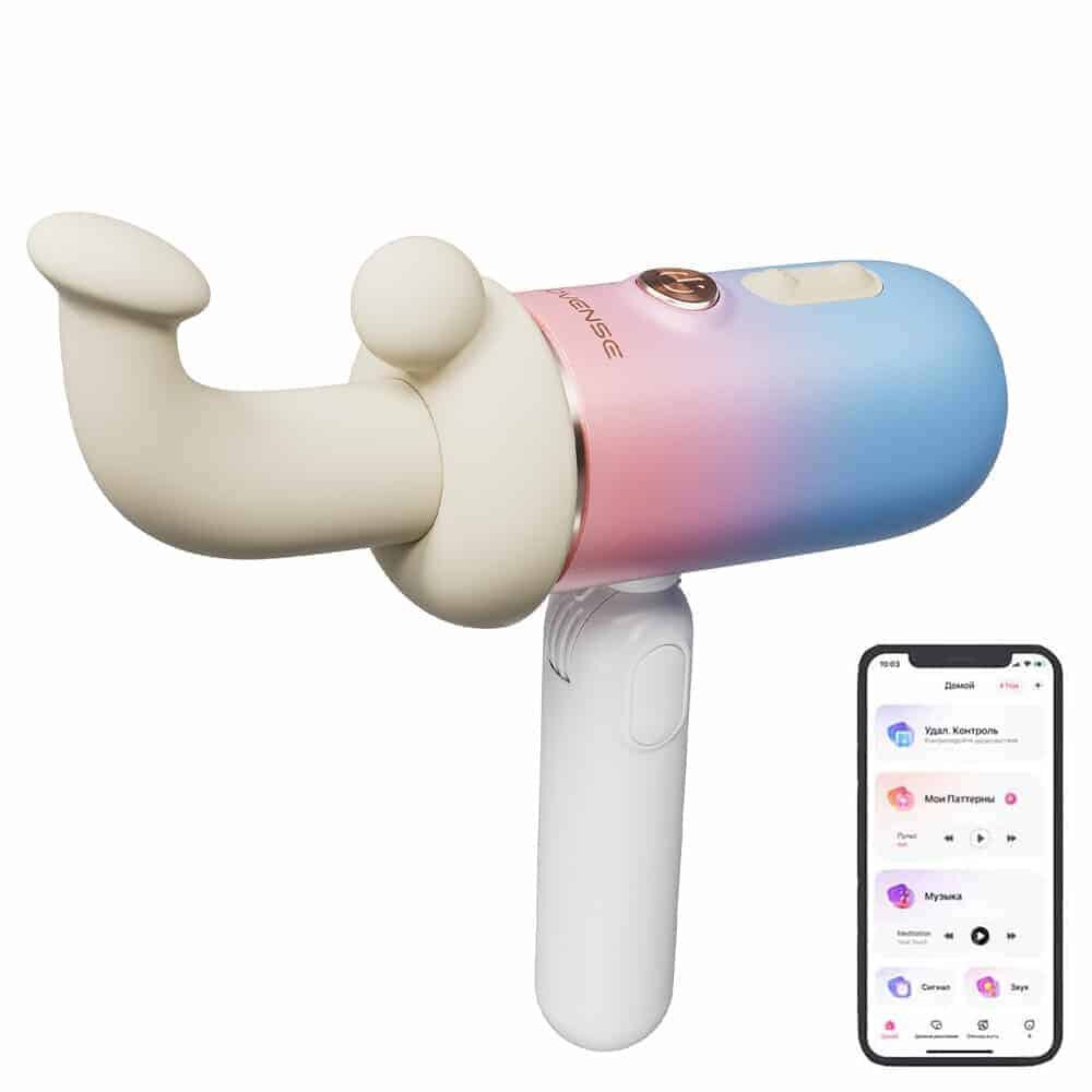 Секс-машина Lovense Spinel, с комплектом насадок, силикон, белая