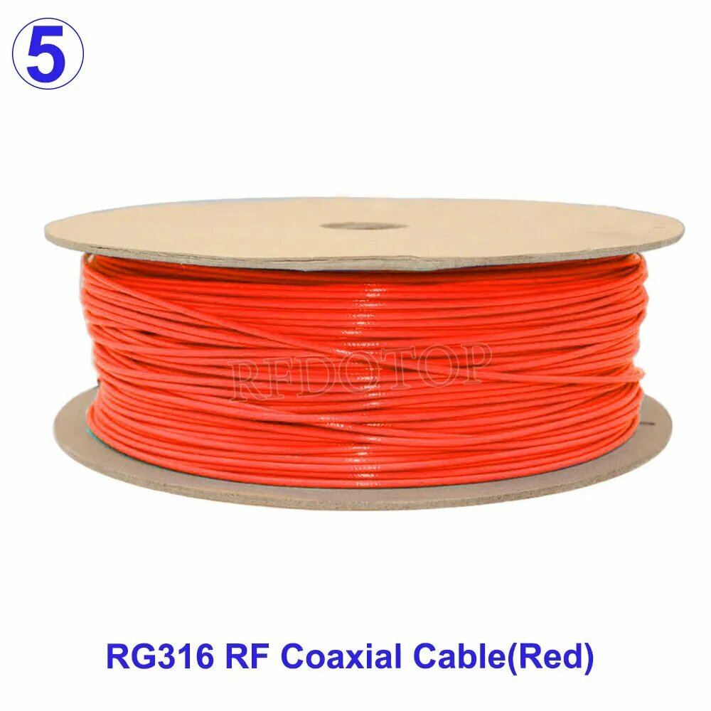 RFDOTOP RG316 коаксиальный кабель 50 Ом 8M, Red