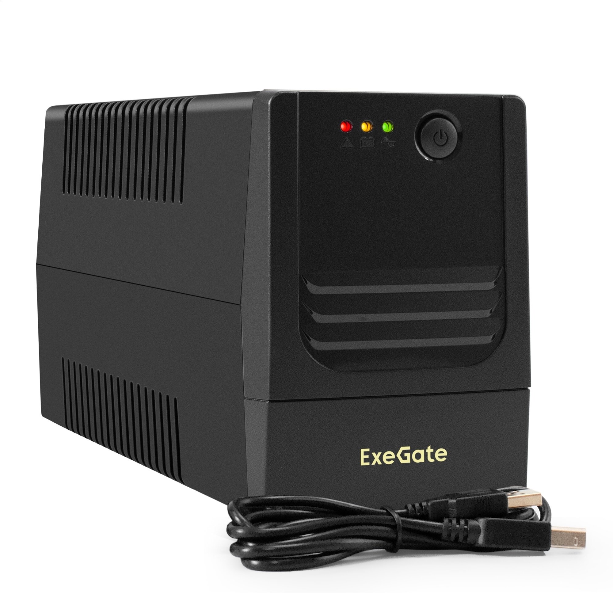 Источник бесперебойного питания ExeGate Power NB-850. LED. AVR.2SH. USB (850VA/510W, LED, AVR, 2*Schuko, USB, батарея 12V 9Ah, черный)