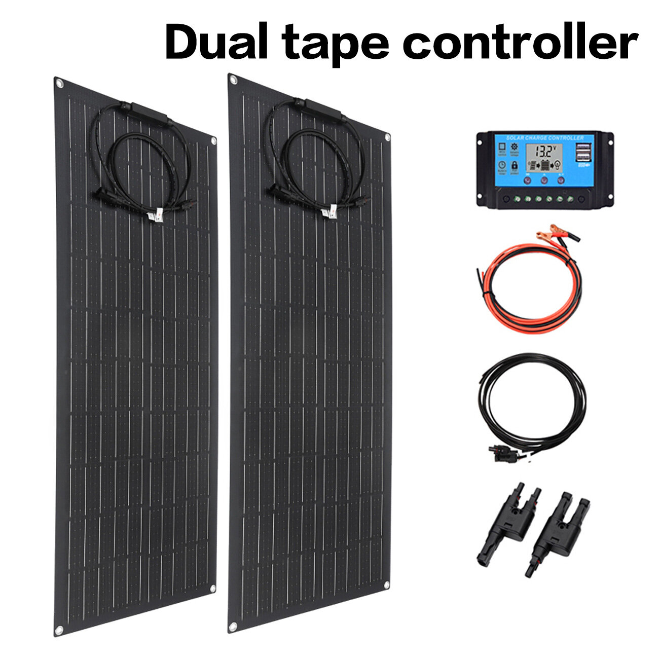 Трансграничное Специально для монокристалла 80W160W двухлитный монолитный 18V черный фотоэлектрический полугибкий пластин для автофургона